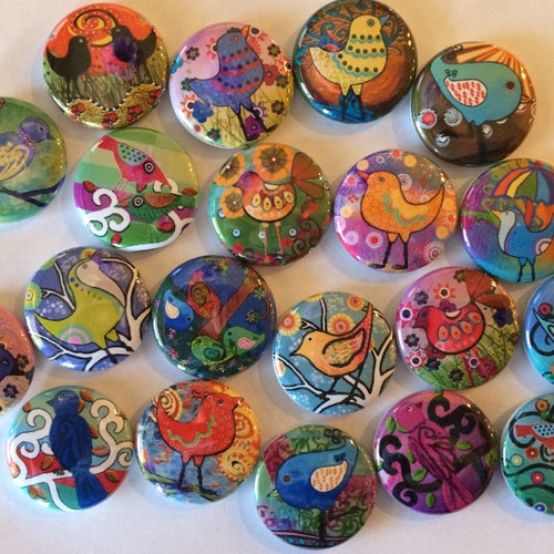 Lot of 20 Colorful Tree 1.25 Buttons Pinback Flatback - Etsy