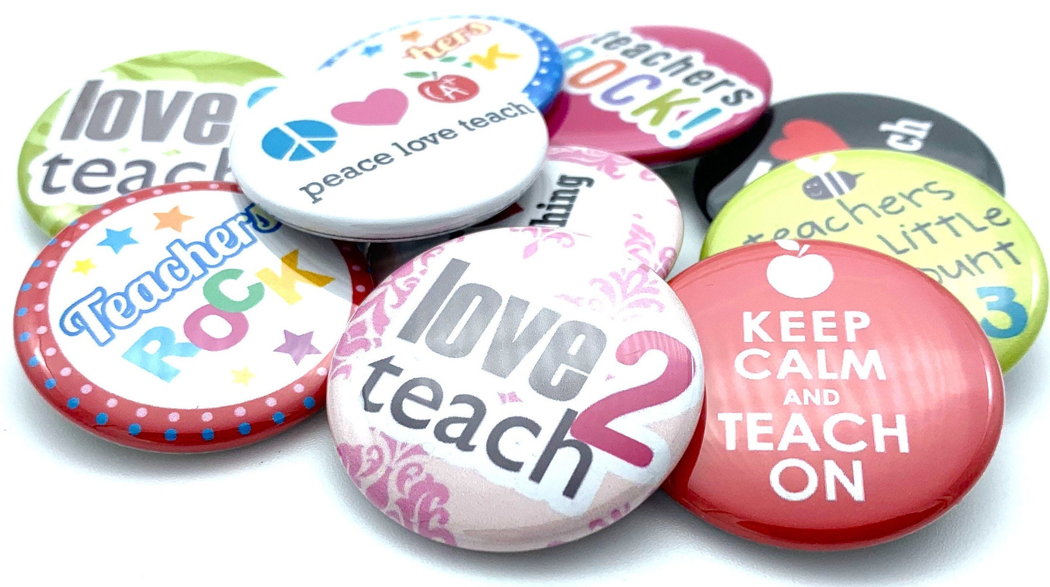 Back to School Teacher Pins TEN (10) Pack. Teacher Appreciation Gift ...