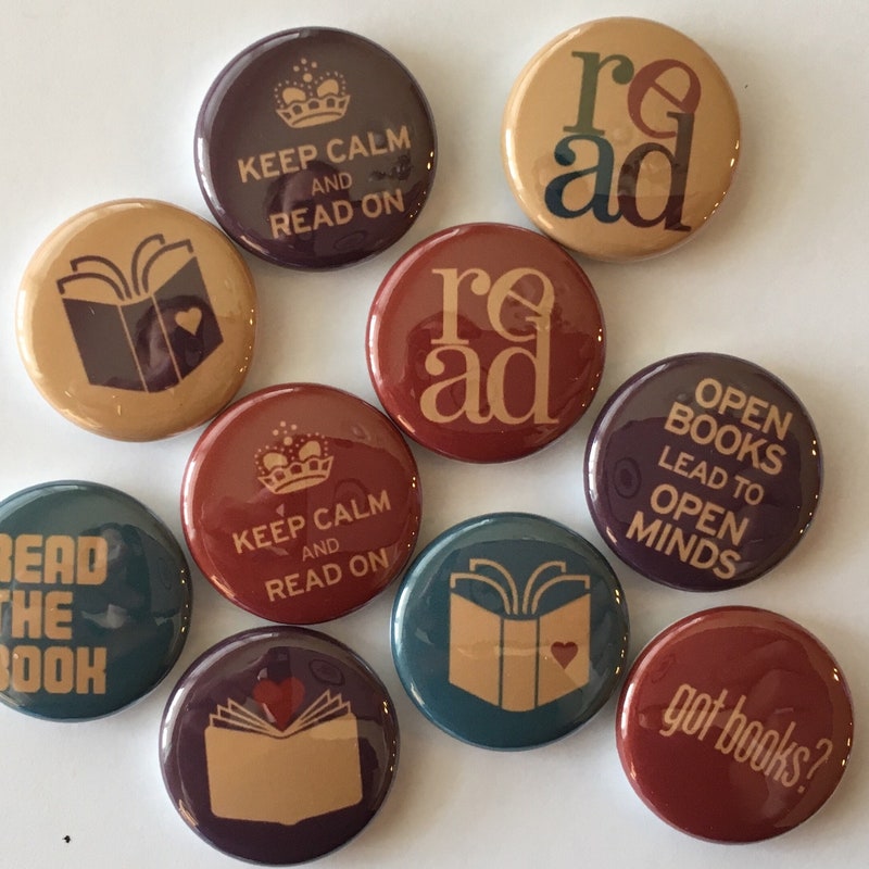 Library Button - Etsy
