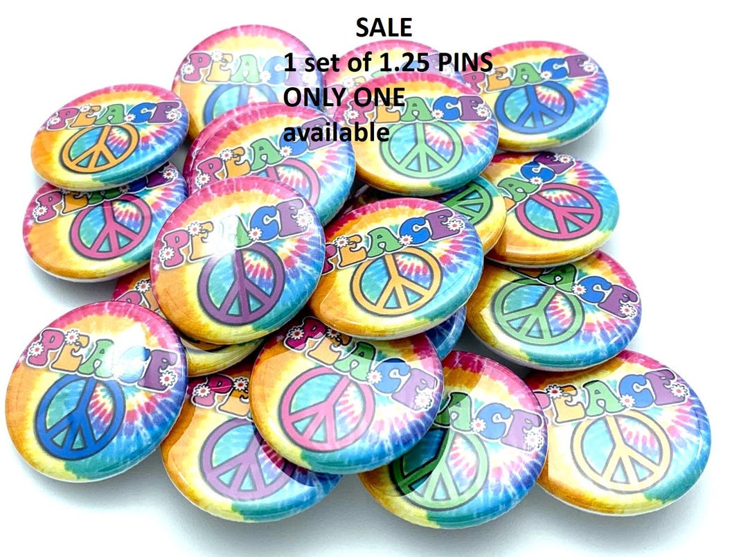 SALE TWENTY Peace Sign Buttons / 1.25 Pins to Wear / 1 Set Available ...