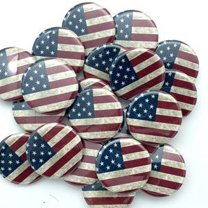 American Flag Buttons TWENTY Pack / Various Sizes and Backs / Patriotic ...