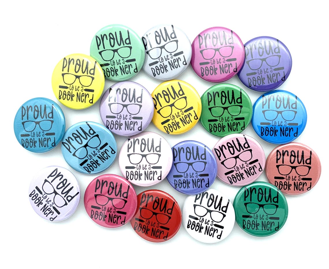 TWENTY Book Nerd Reading Themed Pins Book Club Various Sizes and Back ...