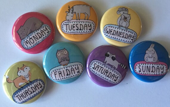 Woodland Animal Days of the Week Magnets for Chore Chart or - Etsy