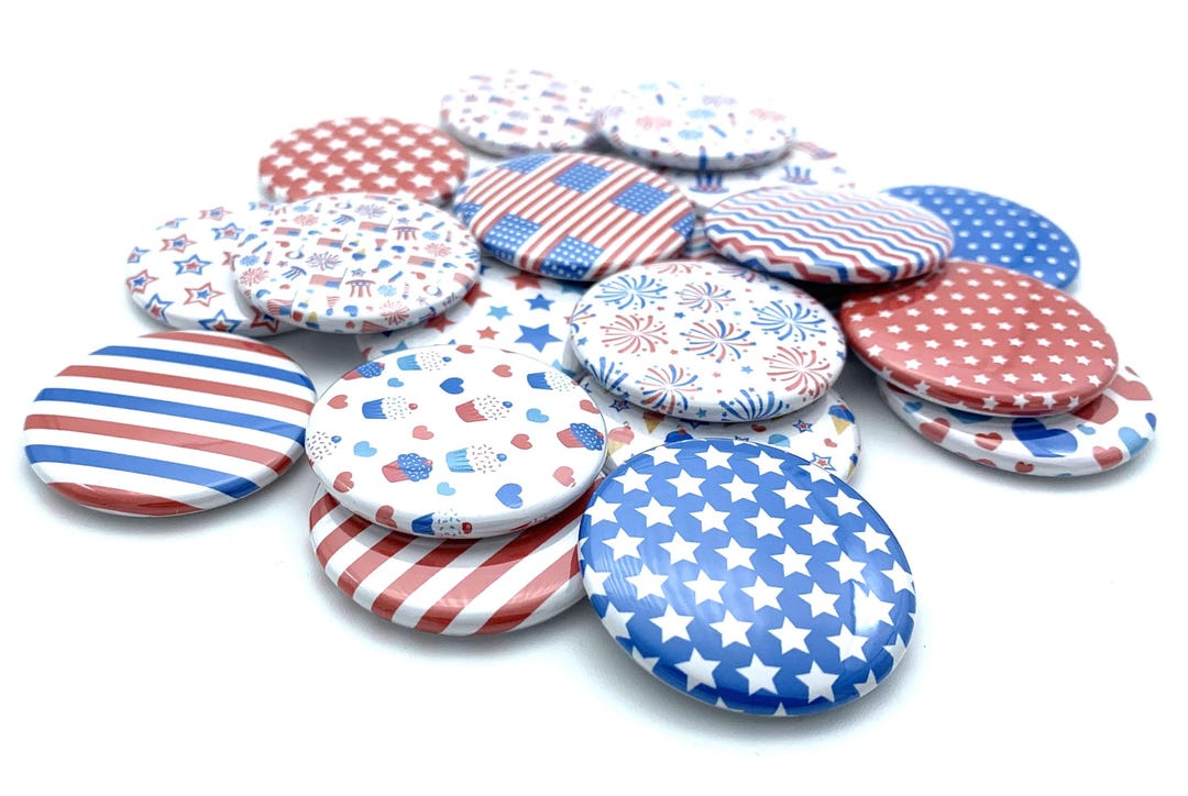 USA American Patriotic Set of TWENTY (20) Red White and Blue Buttons ...