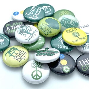 Earth Day Themed Set of 20 Buttons. Choose Size and Back Type - Etsy