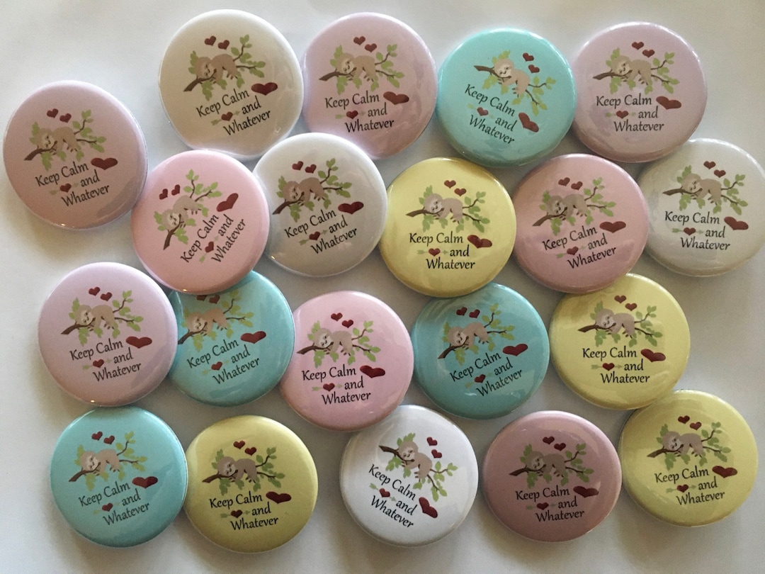 Cute Sloth Party Favor Set of 20 Buttons. Choose 1 - Etsy
