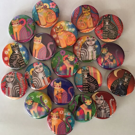 Cat themed 20 pack of buttons choose from 1 1.25 | Etsy