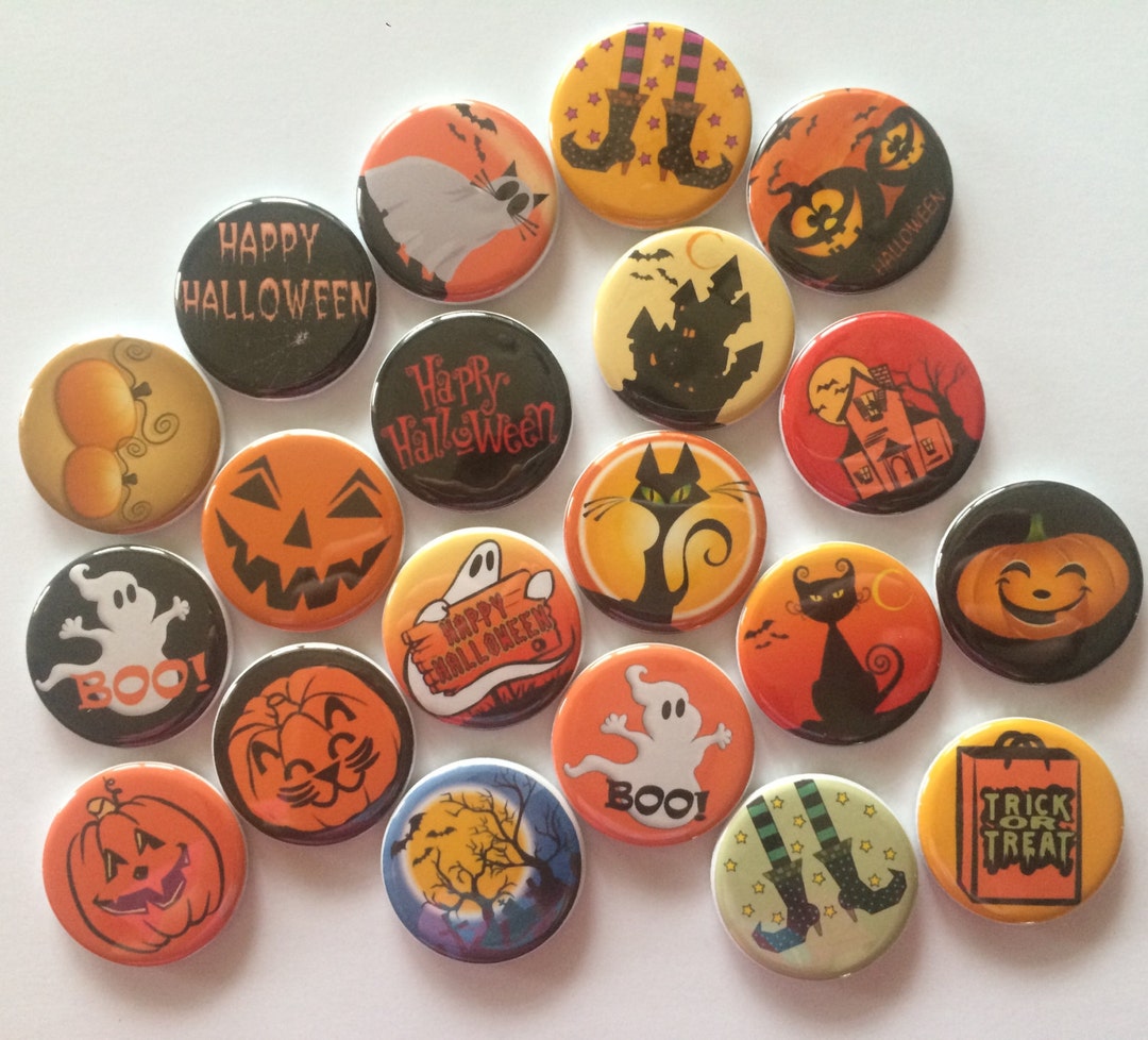 Lot of 20 Halloween 1" or 1.25" Buttons - Etsy