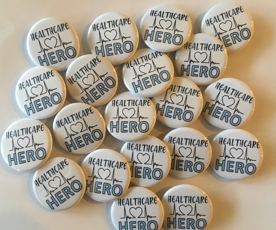 Nurse CNA Healthcare Hero Theme Set of 20 Buttons.1",1.25". 1.5" or 2. ...