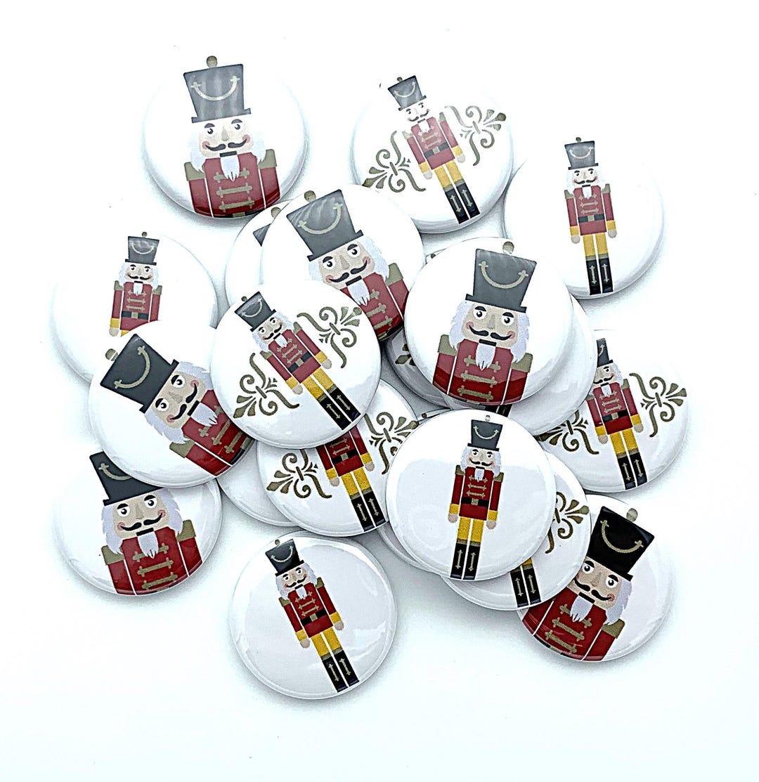 Nutcracker Christmas Holiday Button Pins Set of TWENTY. Choose 1", 1.25 ...