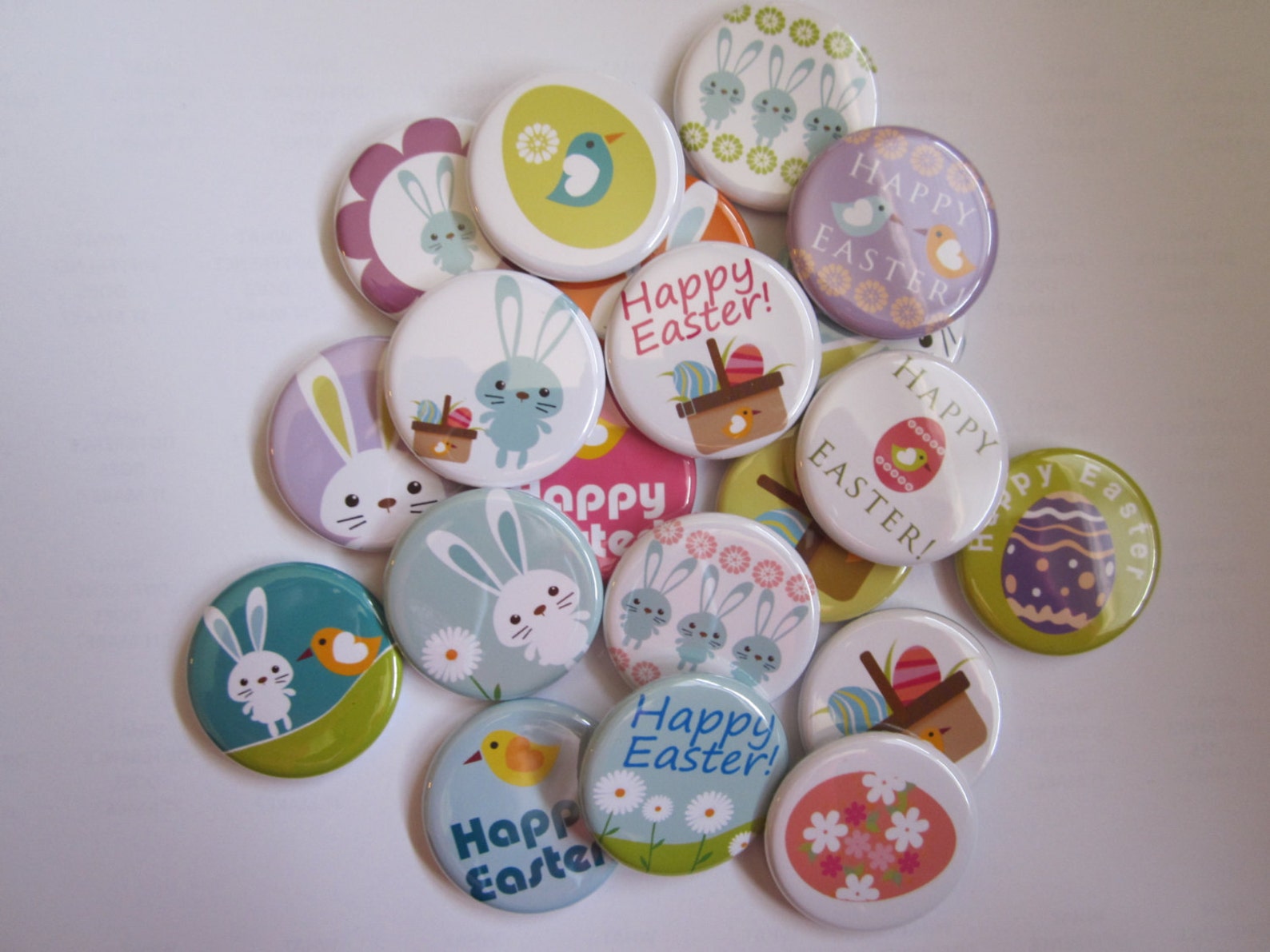 Easter Themed Button Set of 20 Pin Flat Hollow or Magnet - Etsy