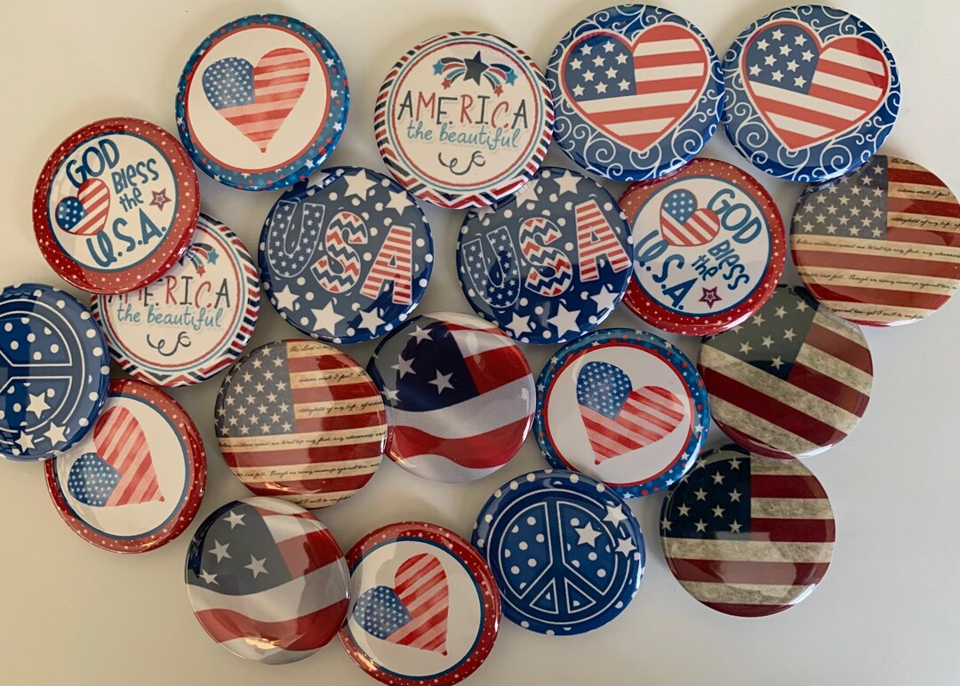 4th of July Independence Day Lot of 20 Cute Patriotic 1" or 1.25 ...