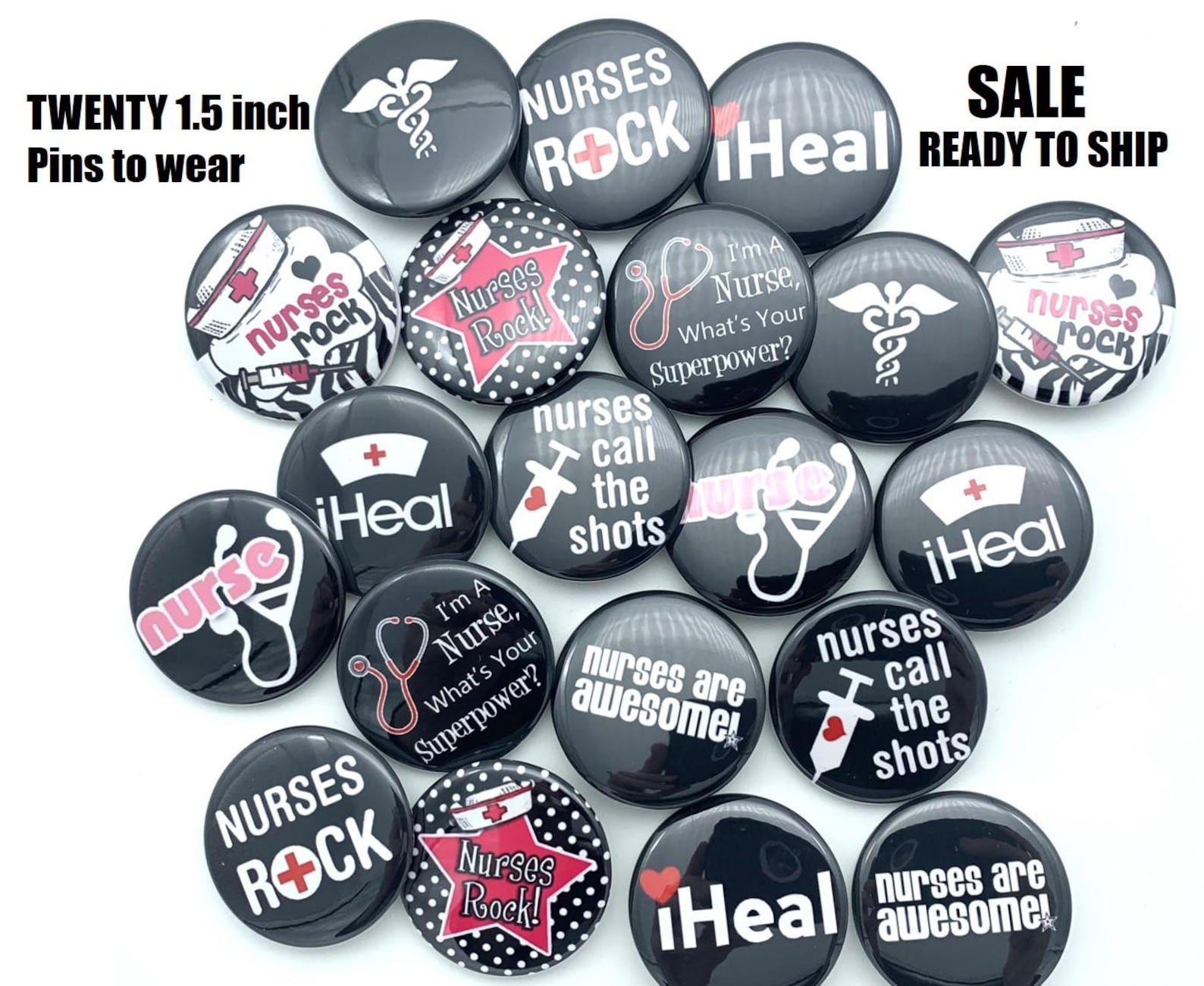 Nurse Pin Set: 20 Themed Pins, Healthcare Gift - Etsy