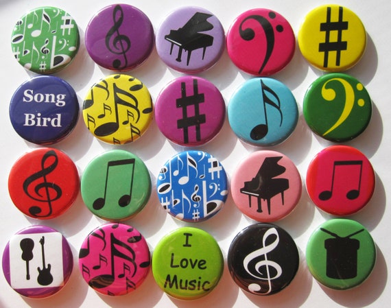 Music Note Buttons set of 20 Piano or Guitar Student Prize | Etsy