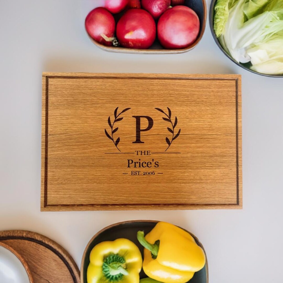 Custom Bread Board With Family Monogram - Etsy