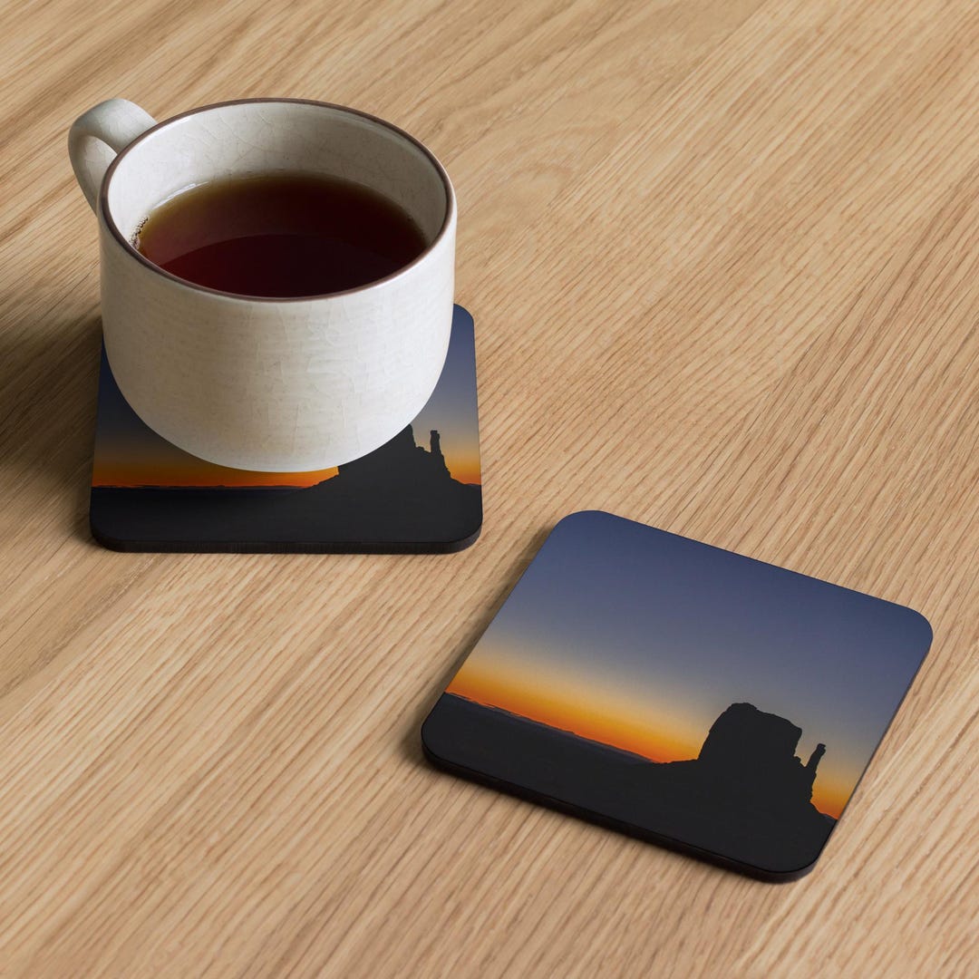 Monument Valley Sunrise Coaster – Desert Landscape Photo, Cork Back ...