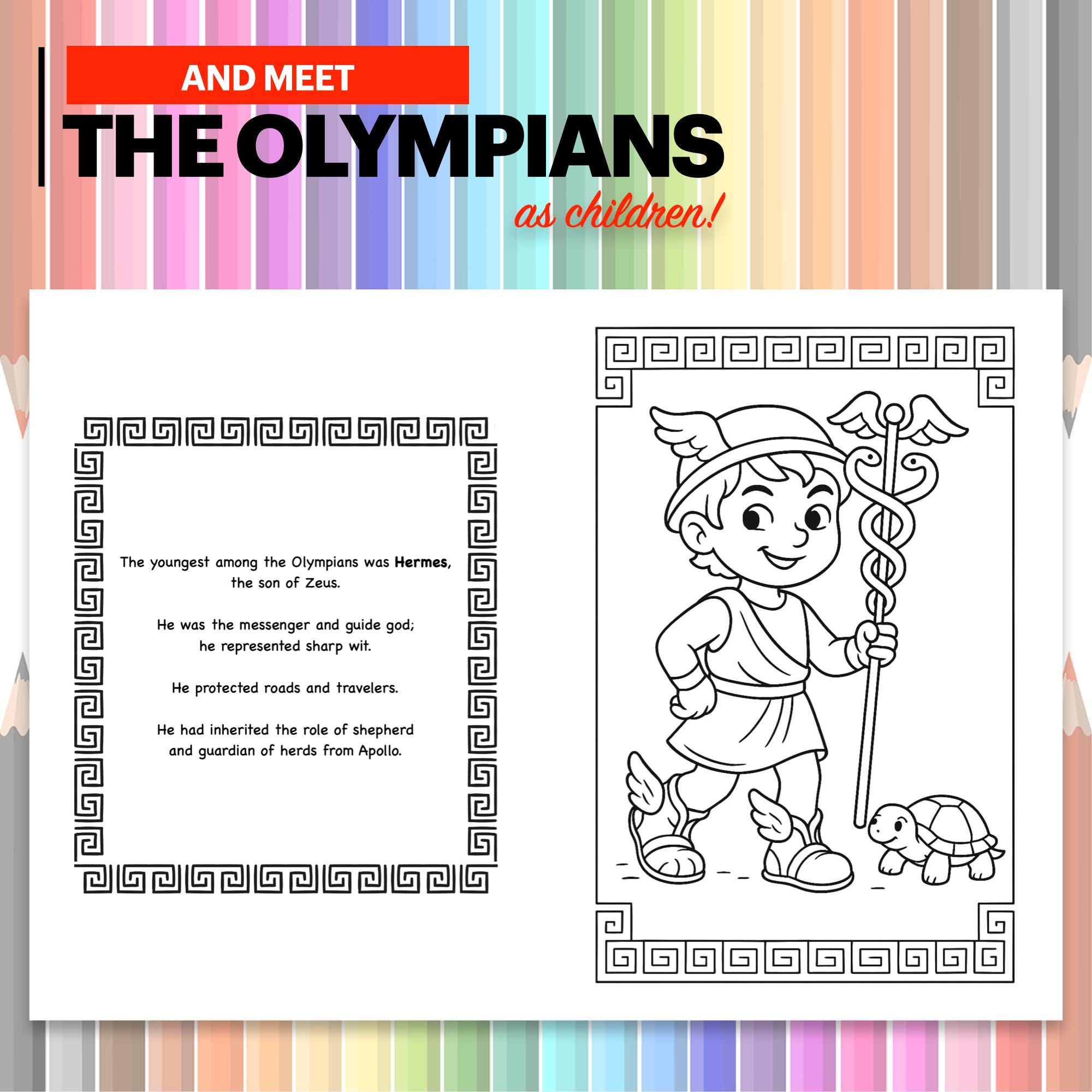 Greek Mythology Coloring Book for Kids: Olympian Gods & Goddesses ...