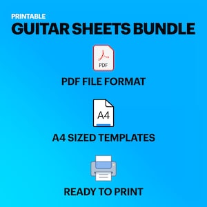 Guitar Practice Sheets: 32 Printable Templates (PDF Download) - Etsy