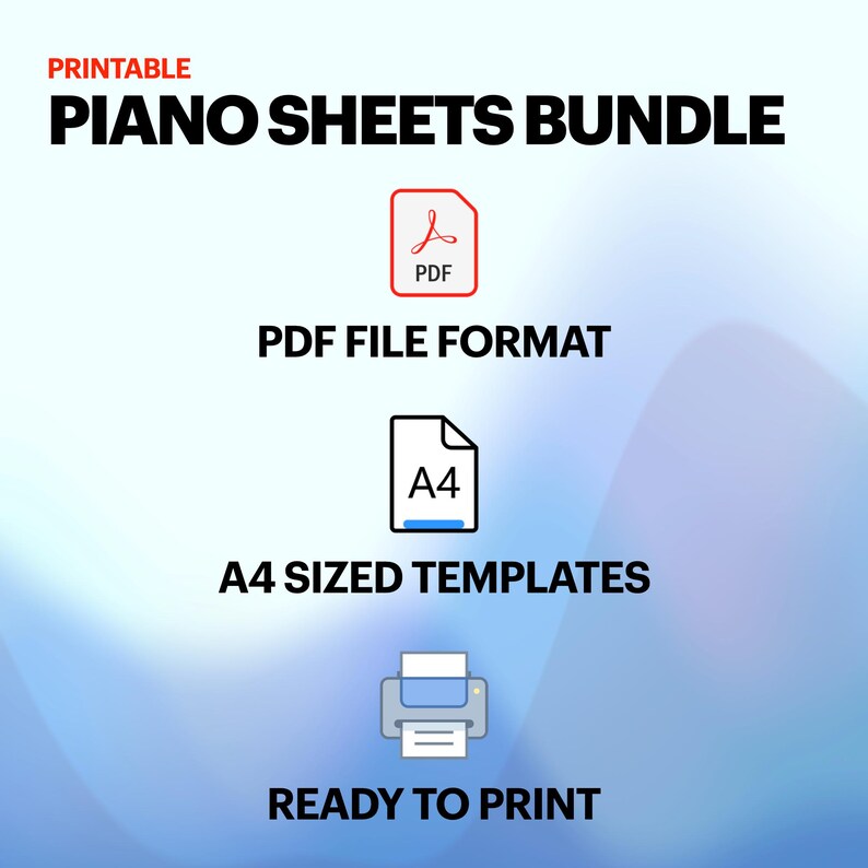 Ultimate Printable Piano Practice Sheet Bundle: PDF Files for Piano ...