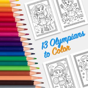 Greek Mythology Coloring Book for Kids: Olympian Gods & Goddesses ...