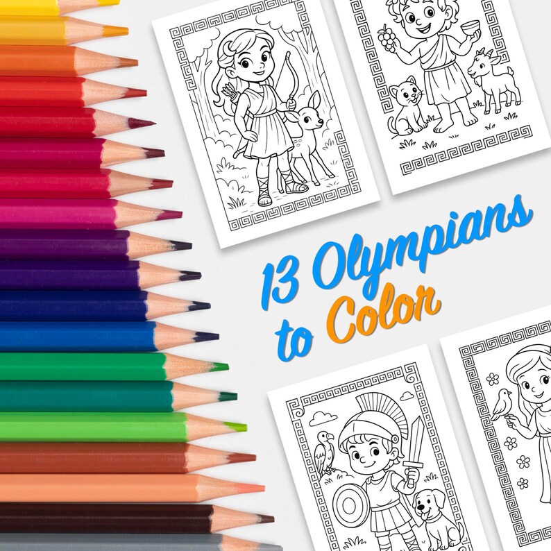 Greek Mythology Coloring Book for Kids: Olympian Gods & Goddesses ...