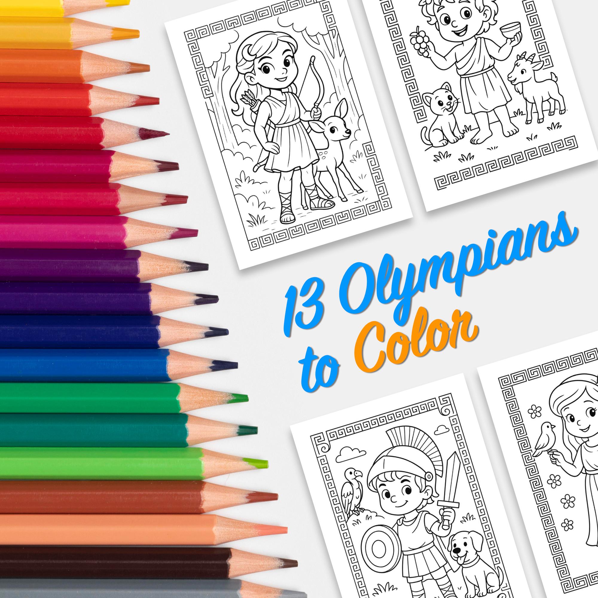 Greek Mythology Coloring Book for Kids: Olympian Gods & Goddesses ...