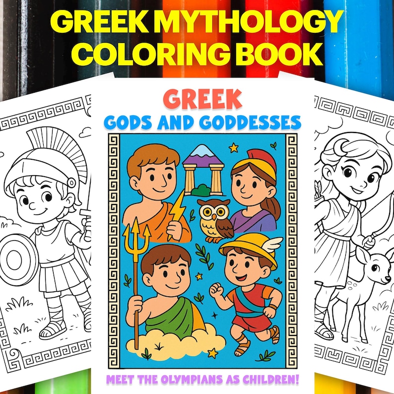 Greek Mythology Coloring Book for Kids | "greek Gods & Goddesses as ...