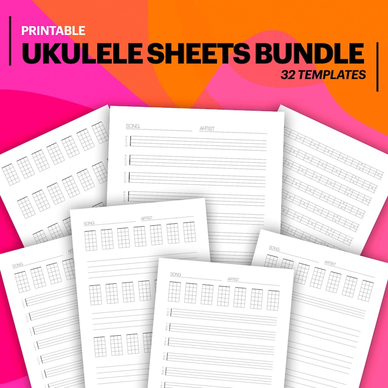Ultimate Printable Ukulele Practice Sheet Bundle: PDF Files for Ukulele ...