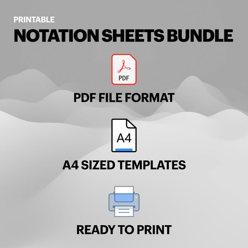 Ultimate Printable Notation Bundle: +200 Blank Templates, All Clefs, in ...