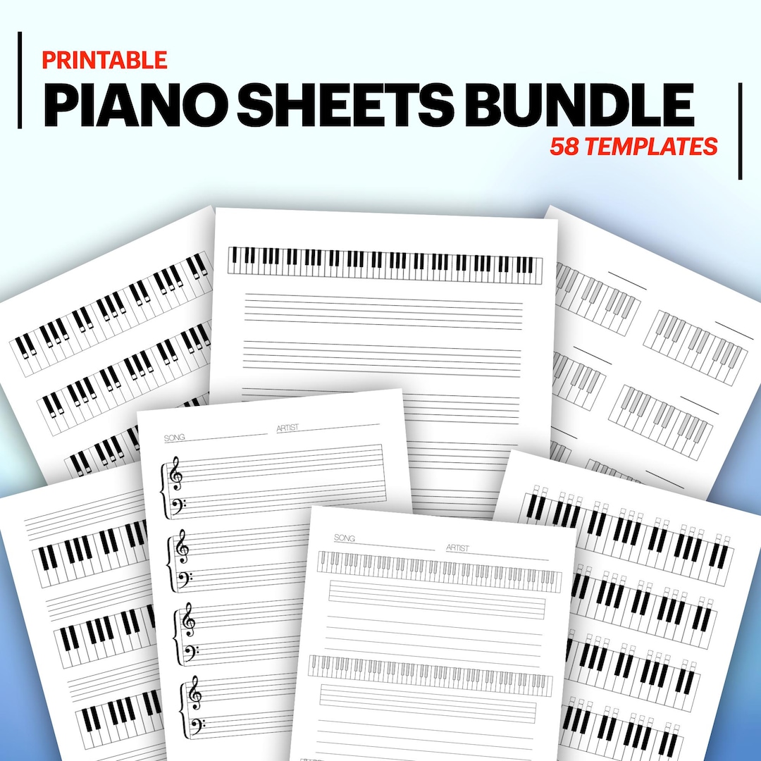 Piano Practice Sheets Bundle: Chords, Keys & Notation (A4 PDF) - Etsy