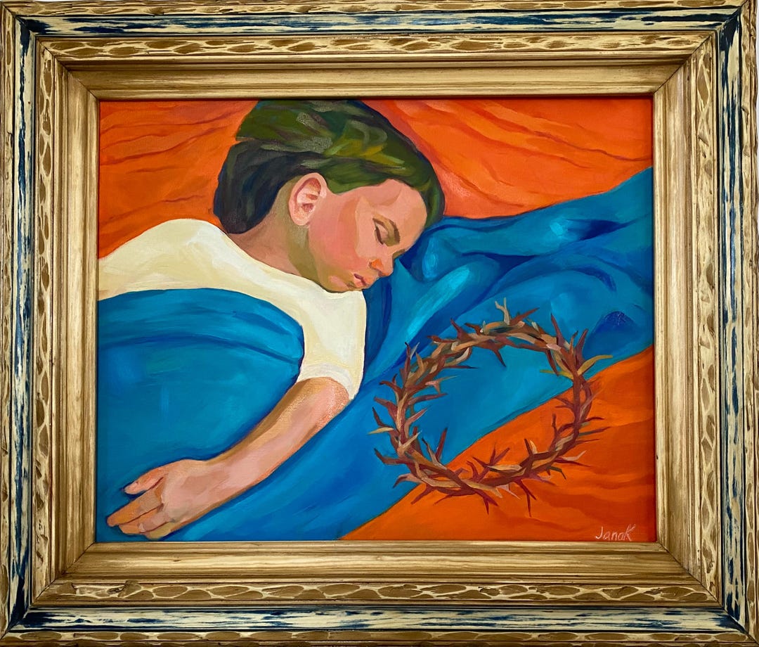 Foreshadowing, Original Oil Painting, Child Jesus, Modern Christian Art ...