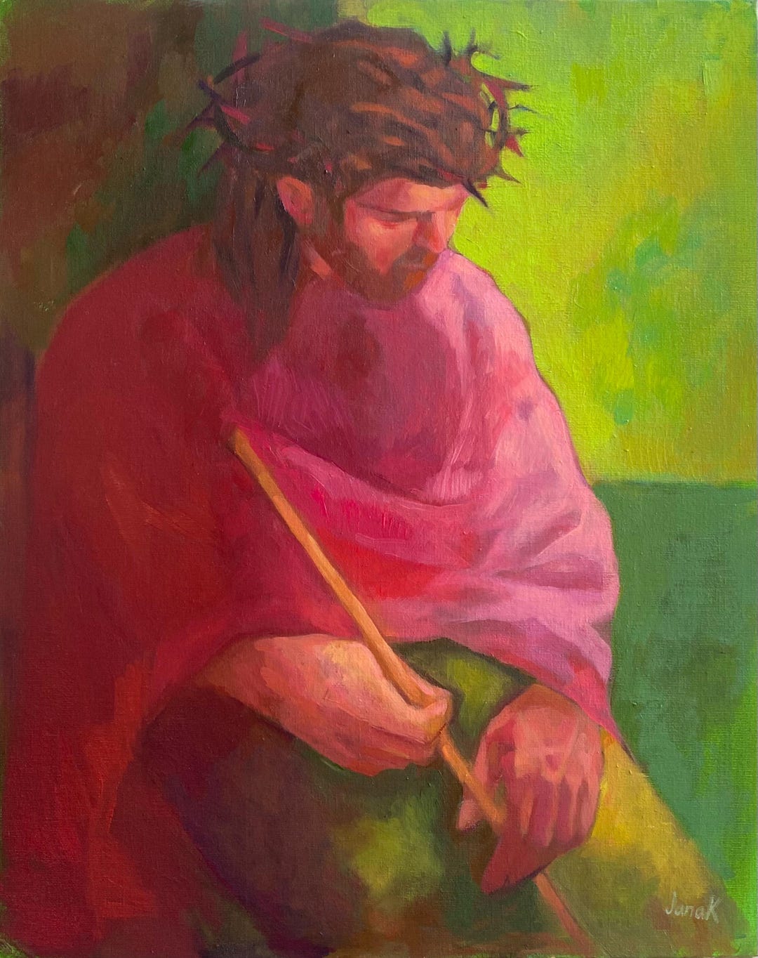 Grape Mantle, Original Artwork, Oil Painting, Passion of Christ, Easter ...