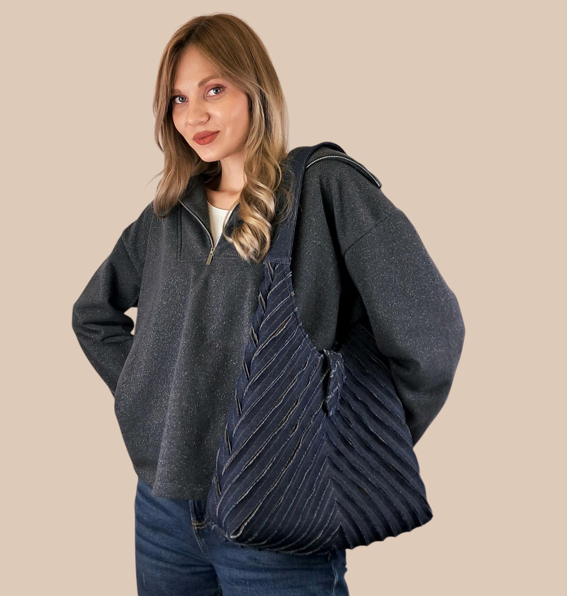 Quilted Blue Denim Bag for Women - Etsy