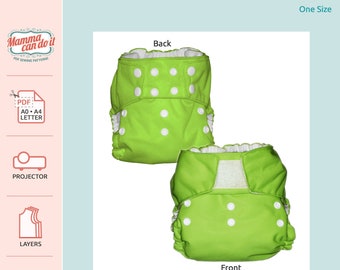 Reusable Diaper Cover PDF Sewing Pattern One Size Fits All Projector ...