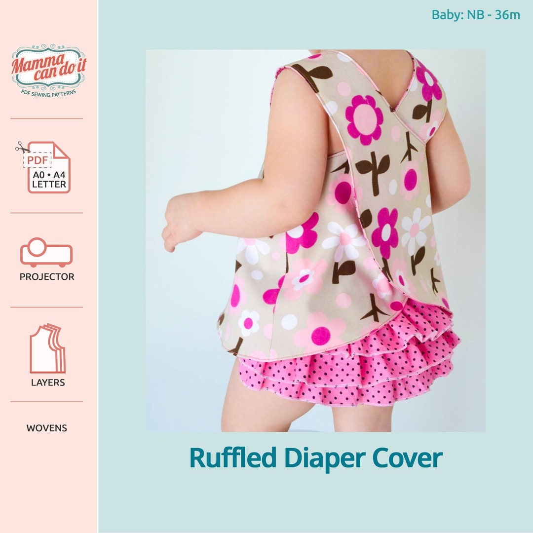 Diaper Cover PDF Sewing Pattern, Newborn-36 Months | 8.5x11, A4, A0 and ...