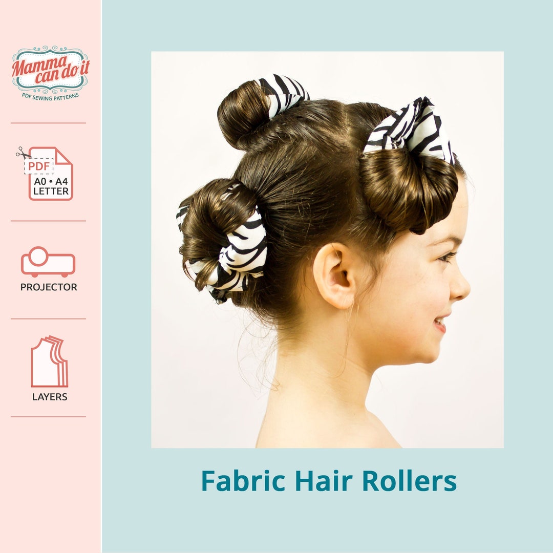 Fabric Hair Rollers PDF Sewing Pattern | 3 Sizes | A0, A4, 8.5x11 ...