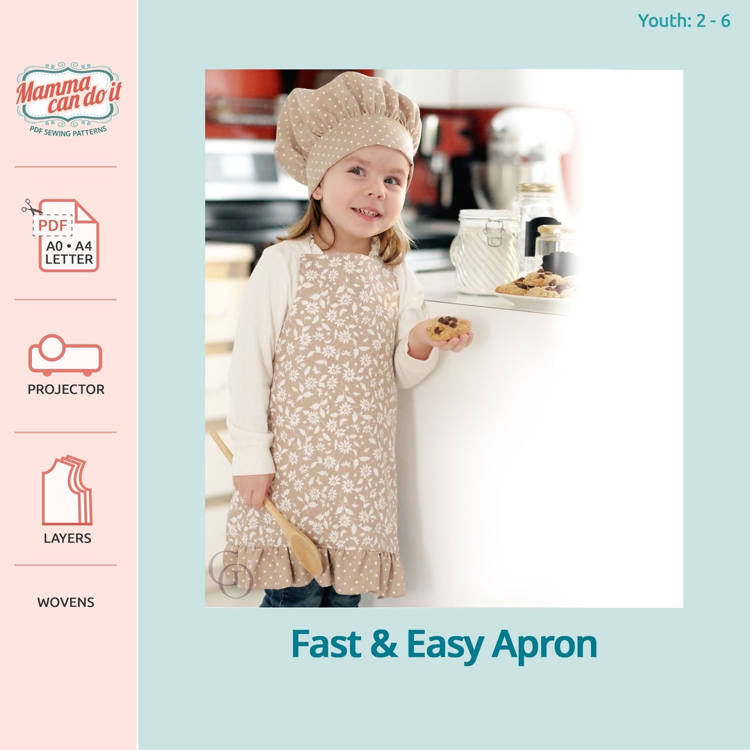 Fast & Easy Reversible Kids' Apron PDF Sewing Pattern | Size 2 - 6 ...