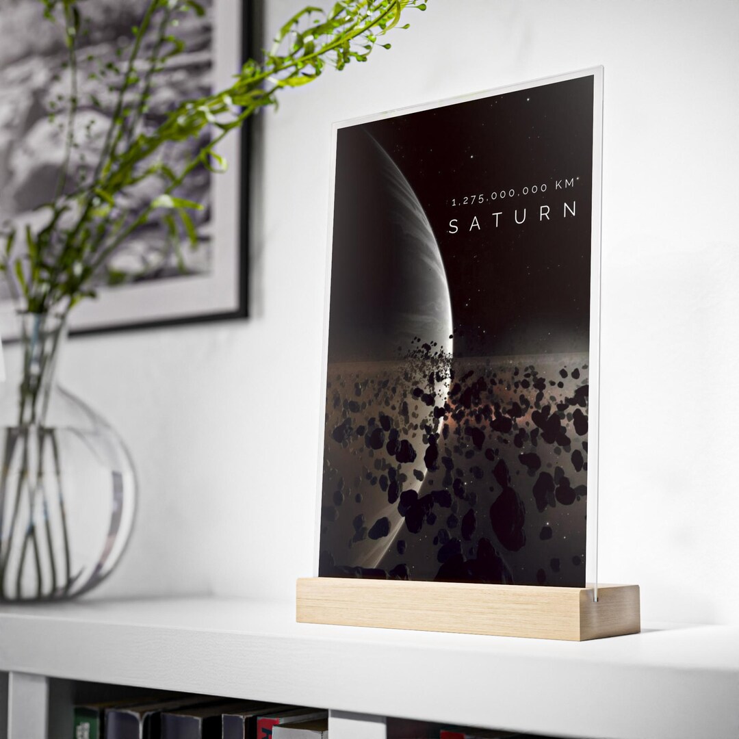 Planet Saturn Solar System, Acrylic Sign, Acrylic Plate Stand ...
