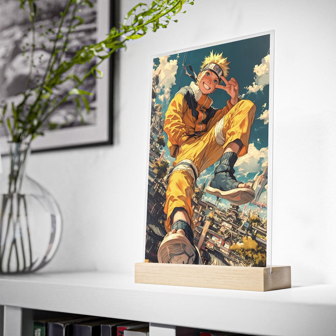 Naruto Acrylic Plate, Acrylic Sign, Wooden Stand, Desk Decor, Anime ...