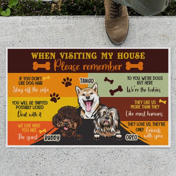 When Visiting My House Please Remember Dog Mat - Etsy