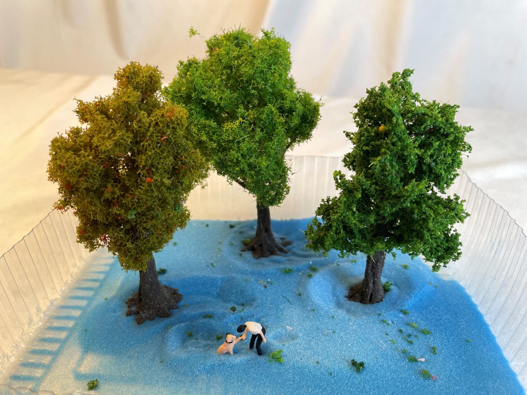 Miniature Green Fruit Tree Model, Spring, Summer and Autumn Tree Models ...