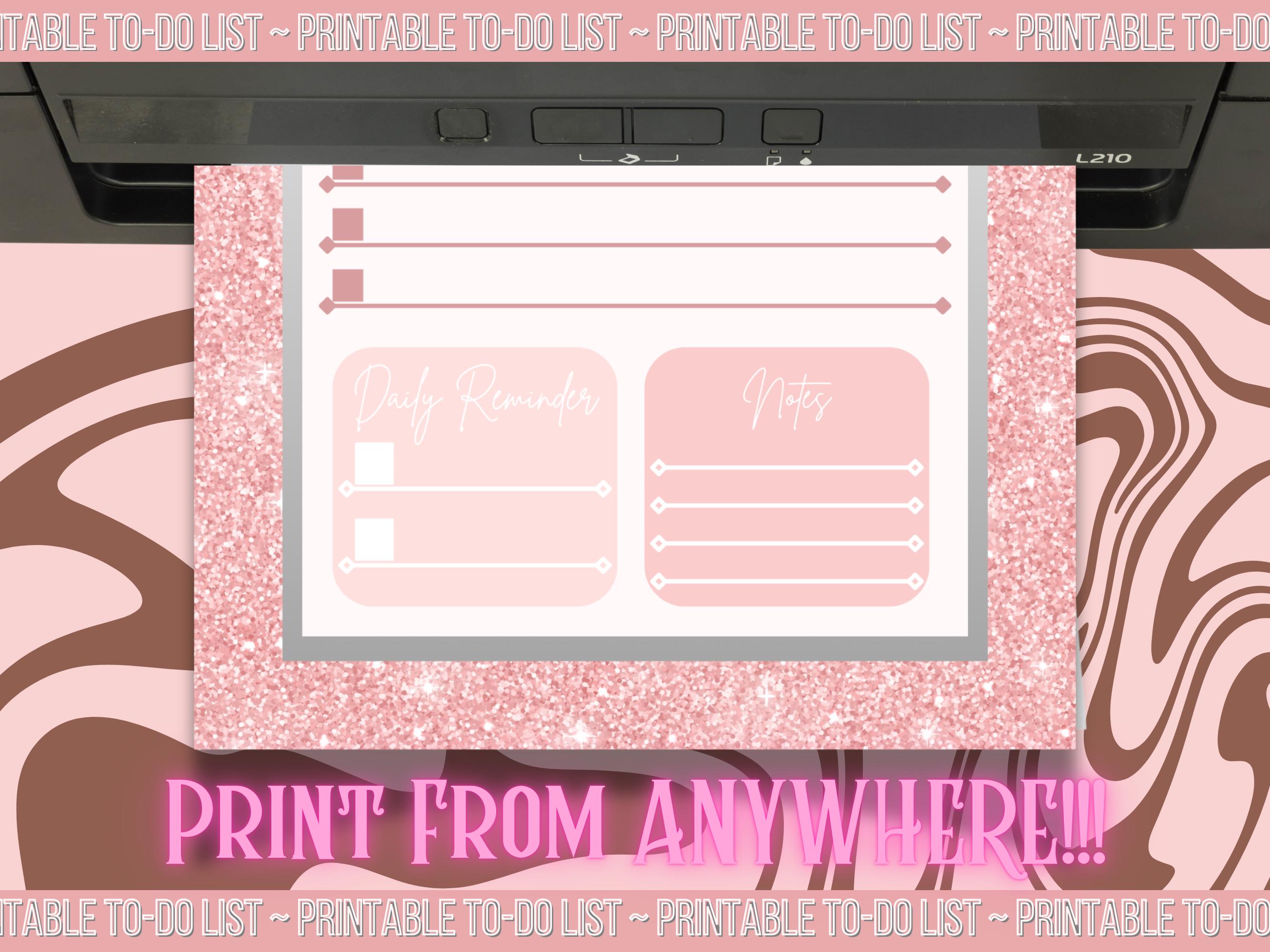 Pink Glam To-do List Printable PDF – Stylish Productivity Planner for ...
