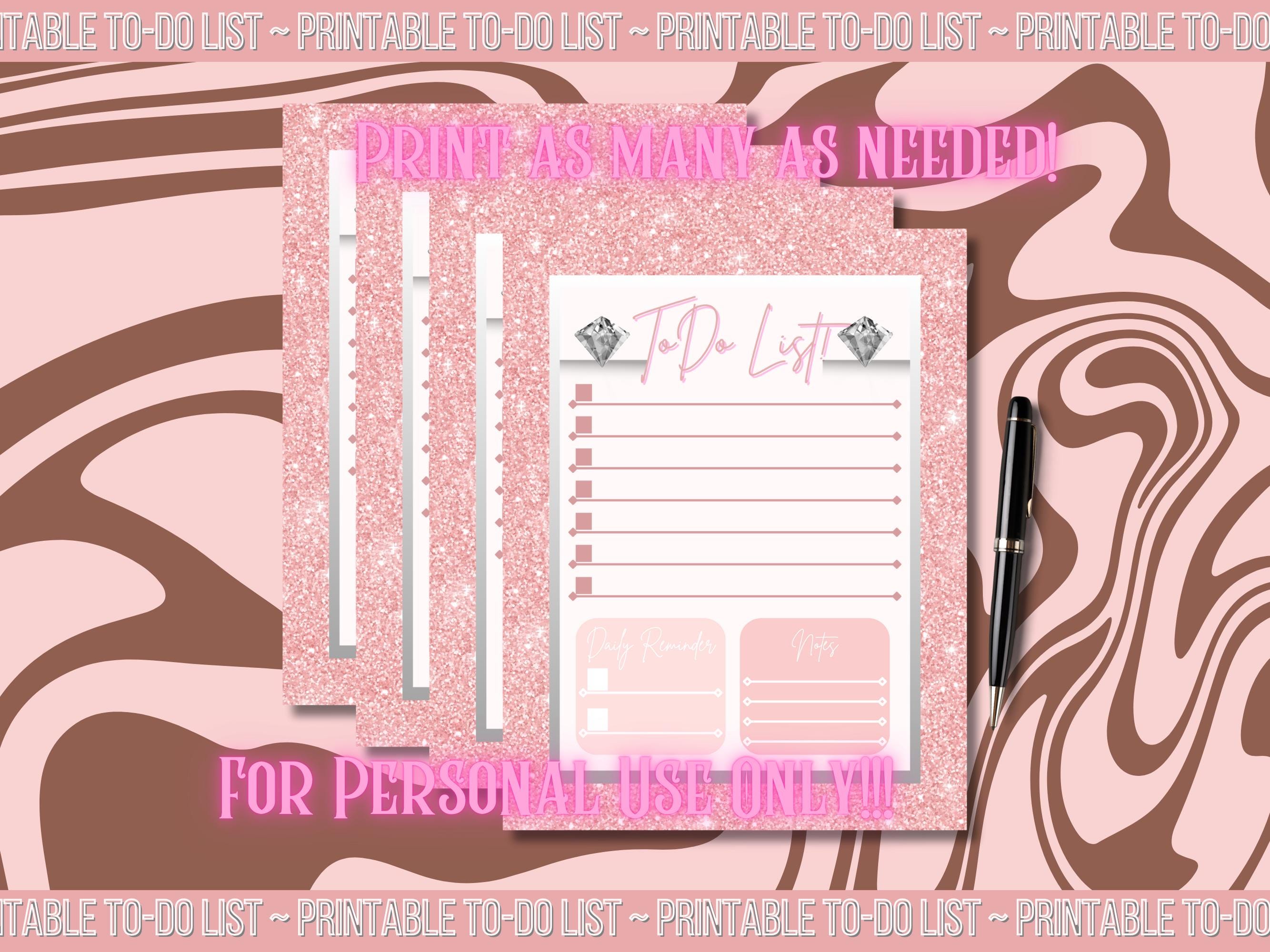 Pink Glam To-do List Printable PDF – Stylish Productivity Planner for ...