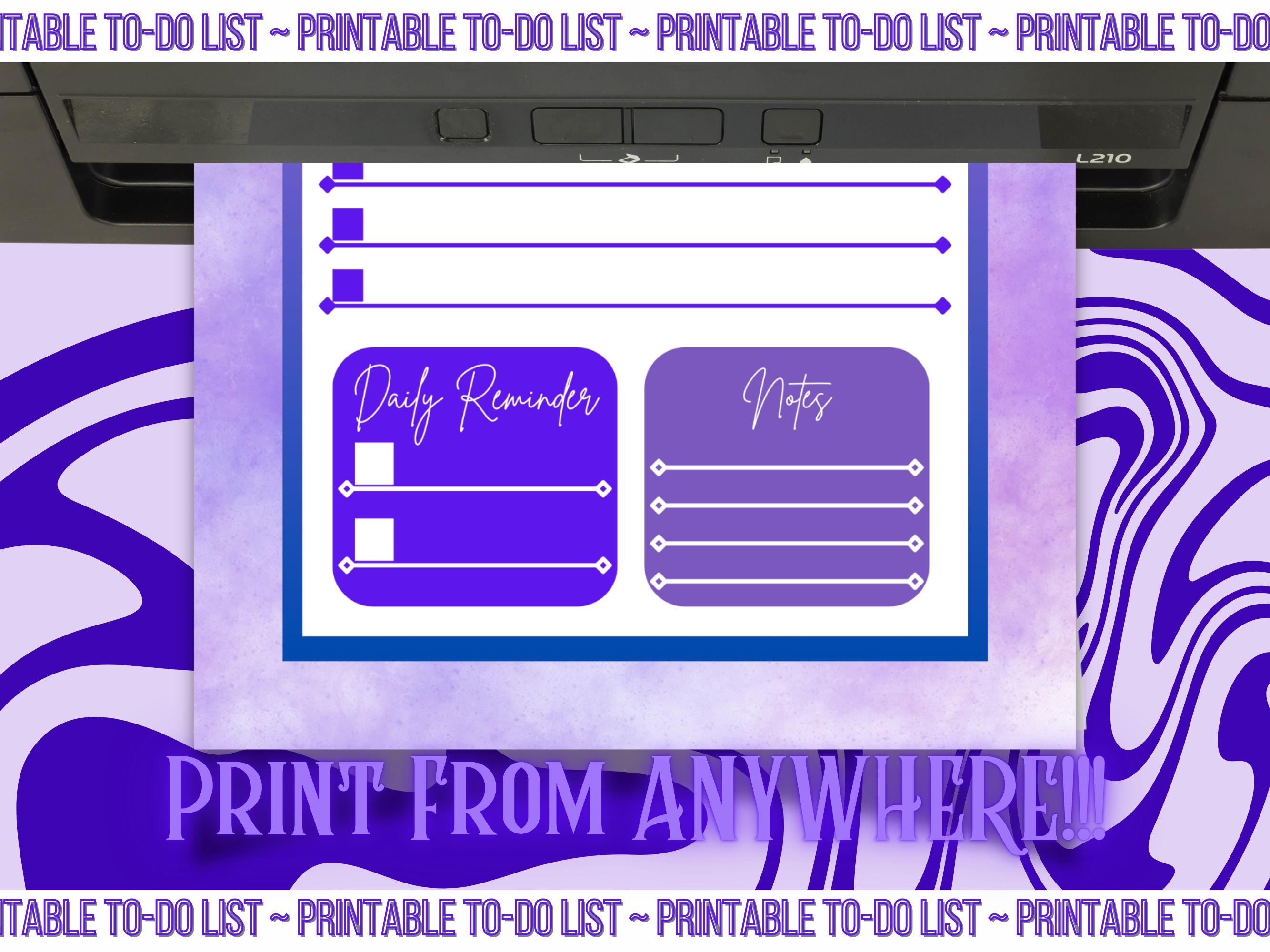 Purple Glam To-do List Printable PDF – Stylish Productivity Planner for ...