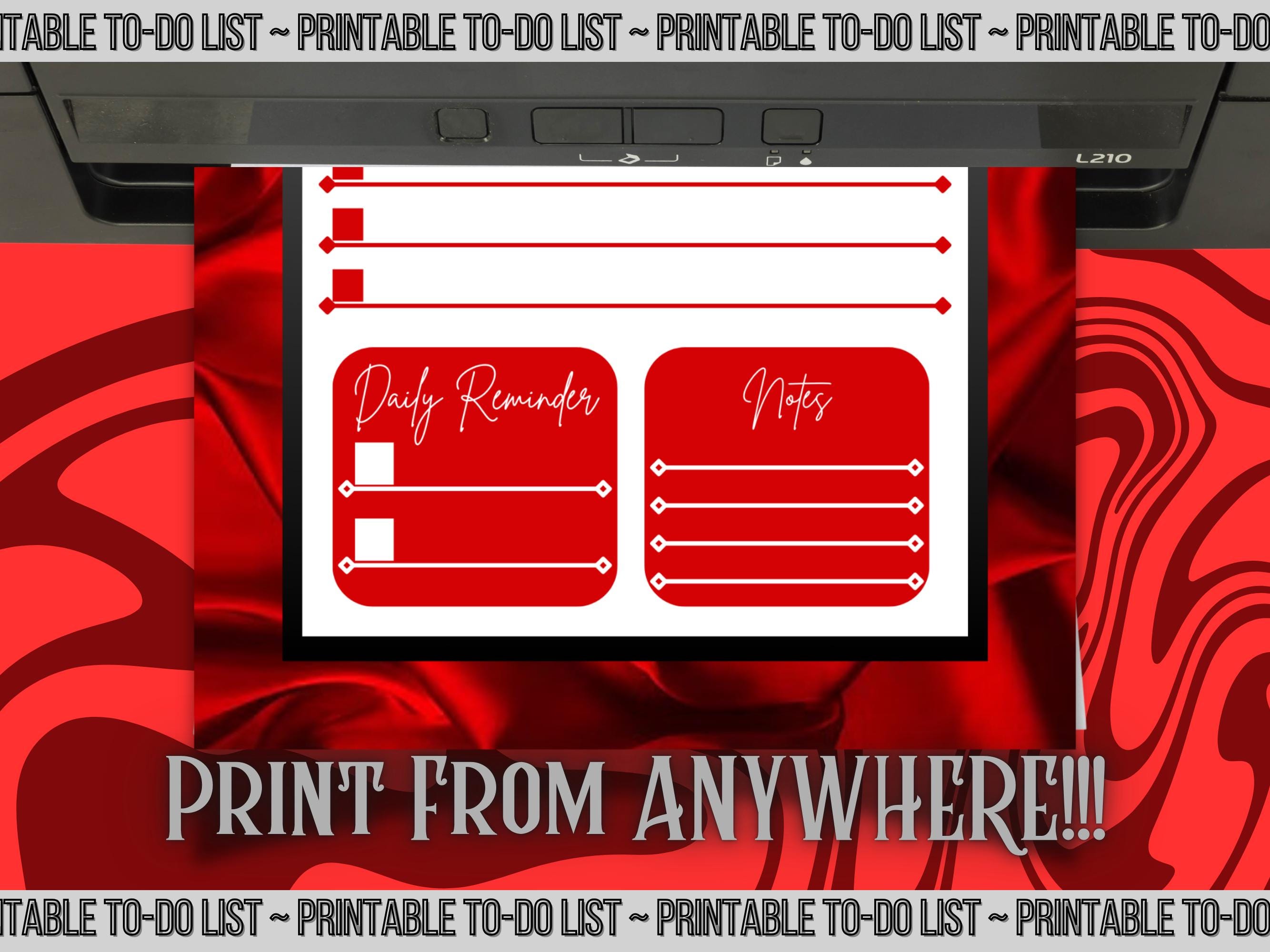 Red Glam To-do List Printable PDF – Stylish Productivity Planner for ...