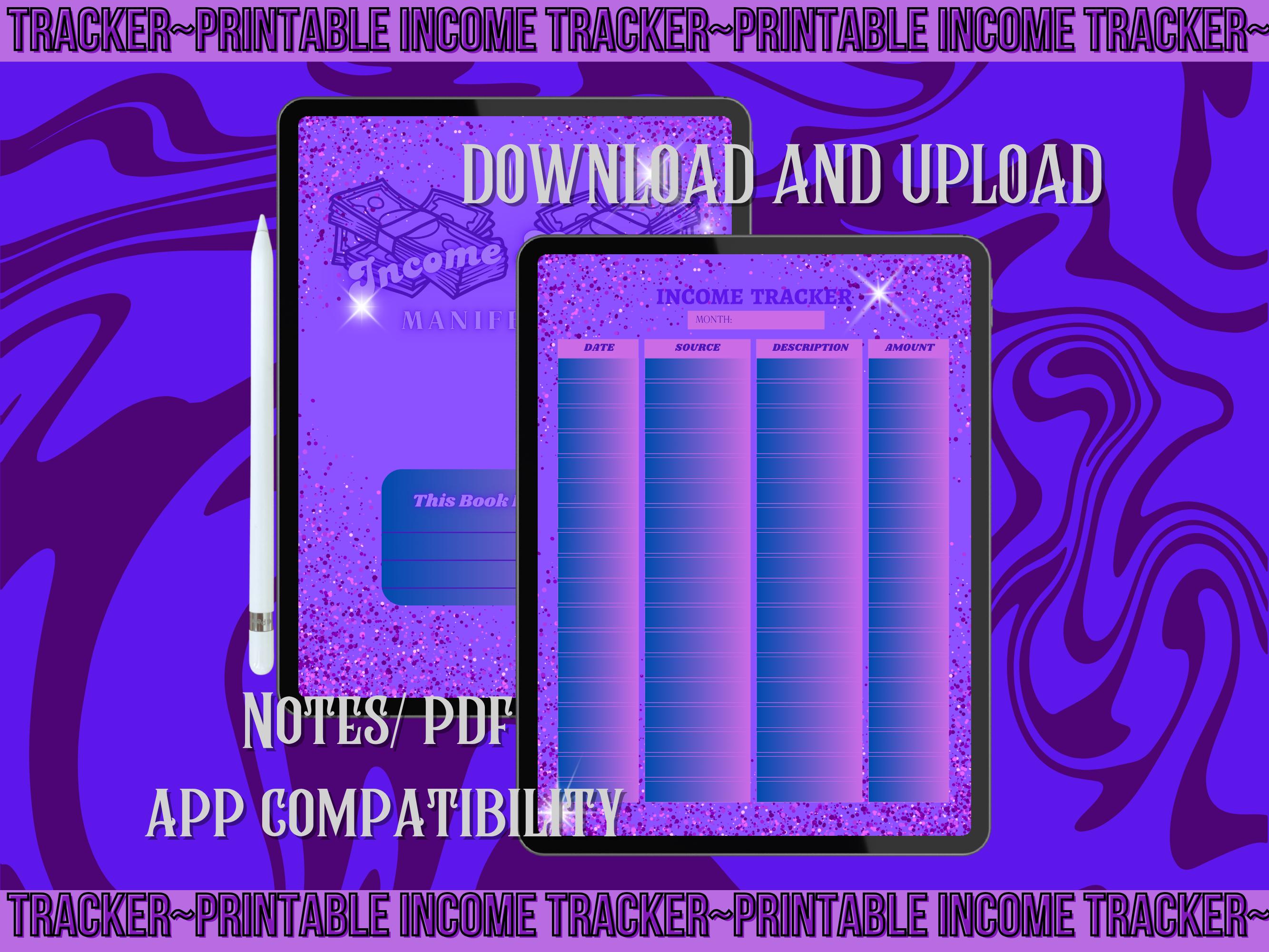 Purple Income Tracker Printable Goodnotes Compatible Budget Planner ...