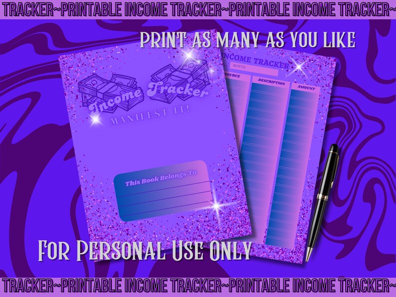 Purple Income Tracker Printable Goodnotes Compatible Budget Planner ...