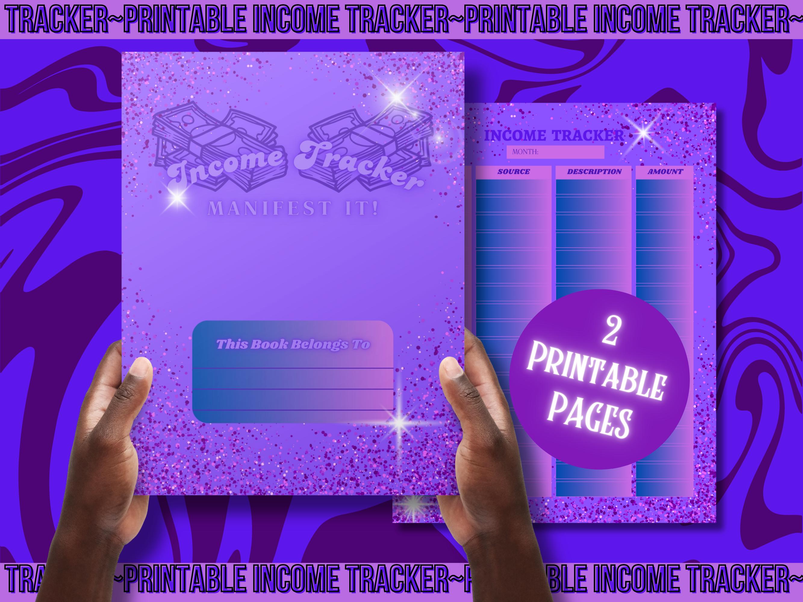 Purple Income Tracker Printable Goodnotes Compatible Budget Planner ...