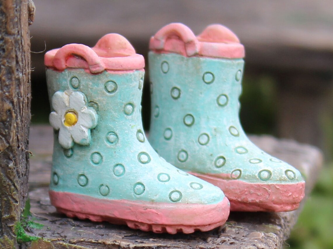 Rainy Day Fun Boots .75 for the Fairy Garden 1 Pair | Etsy