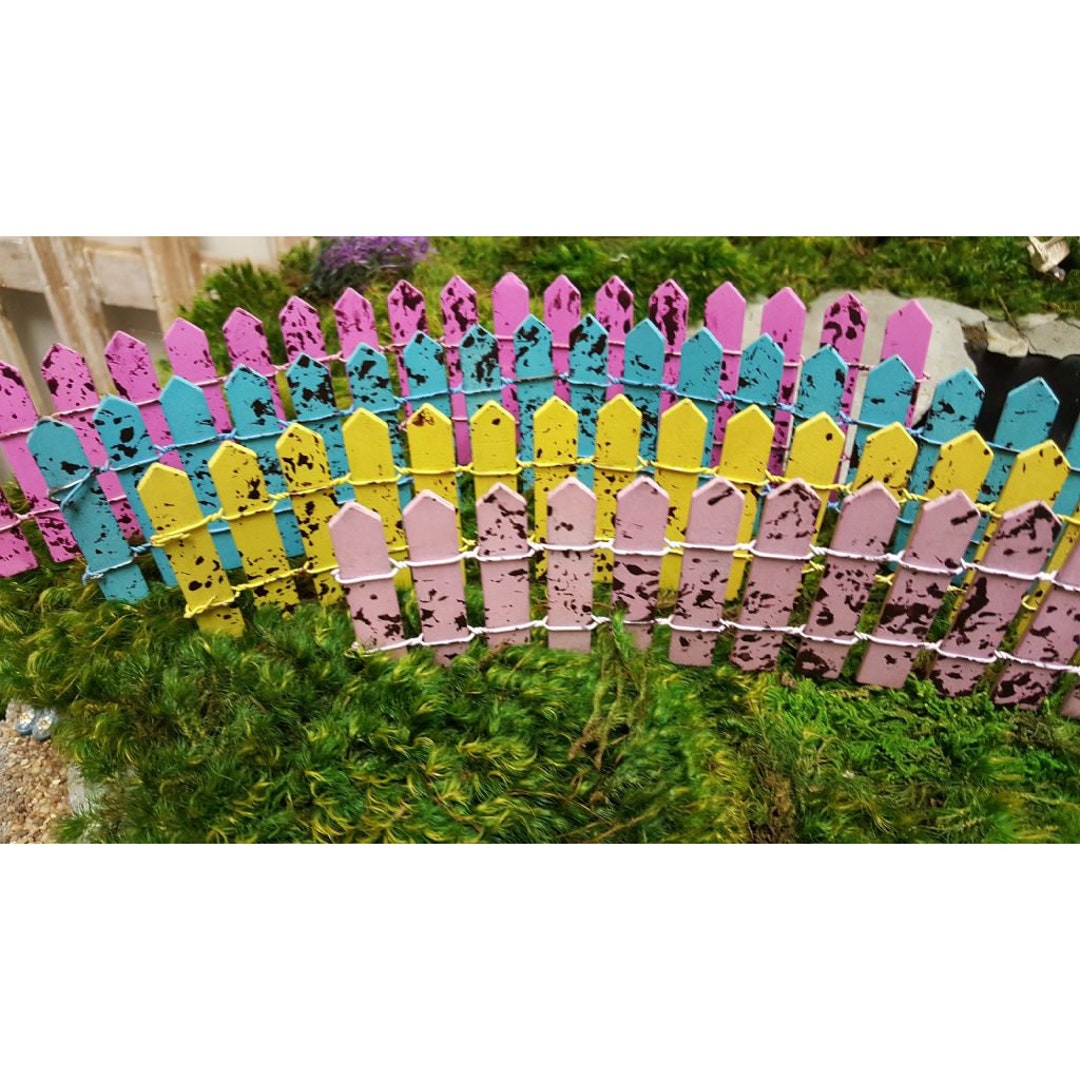 Colorful Picket Fence 4 Assorted choose 1 Pink Yellow - Etsy